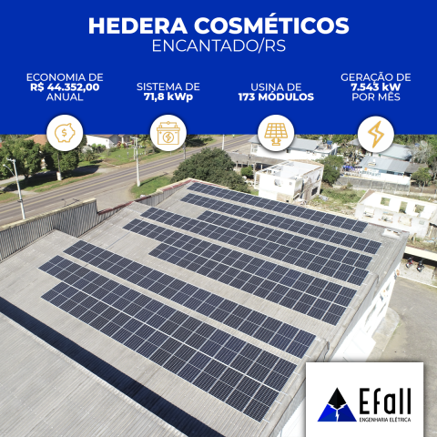 Hedera Cosméticos - Cases - Efall Engenharia Elétrica